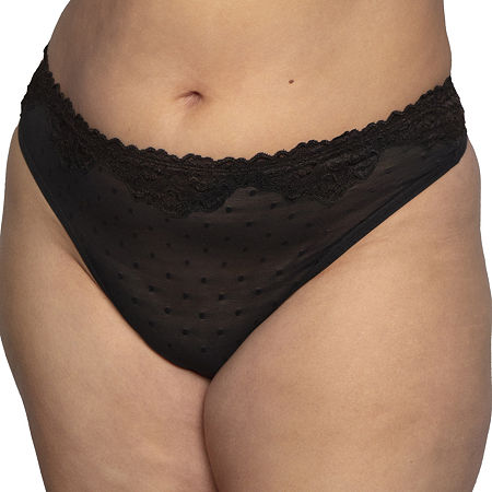 Click here for Curvy Couture Sheer Whisper High Cut Thong Panty-... prices