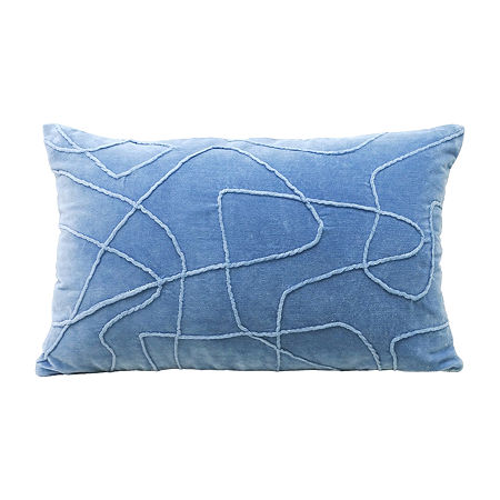 Vibhsa Linden Street Solid Velvet Embroidered Decorative Pillow  14 x 24 - Multi Color