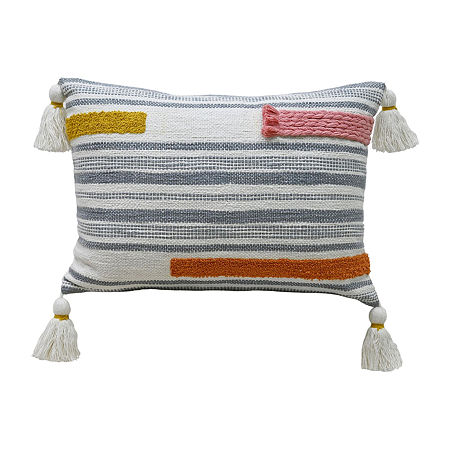 Vibhsa Linden Street Handwoven Embroidery Braid Couching Decorative Pillow  14 x 20 - Multi Color