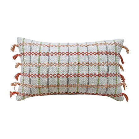 Vibhsa Linden Street Handwoven Knotted Edging Decorative Pillow  14 x 24 - Multi Color