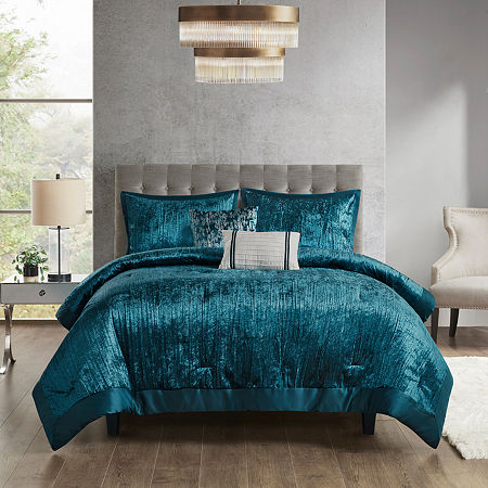 Click here for Madison Park Lee Crinkle Velvet 5-Pc. Comforter Se... prices