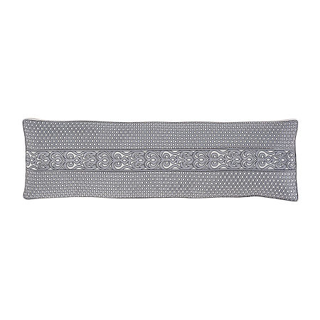 J Queen New York Bolero Bolster Decorative Pillow  15 x 52 - Pewter