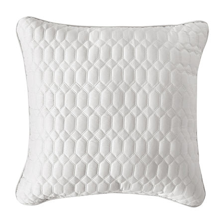 J Queen New York Brilliance Quilted Decorative Pillow  20 x 20 - Ivory