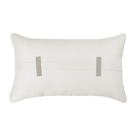 J Queen New York Brilliance Quilted Boudoir Decorative Pillow  12 x 20 - Ivory