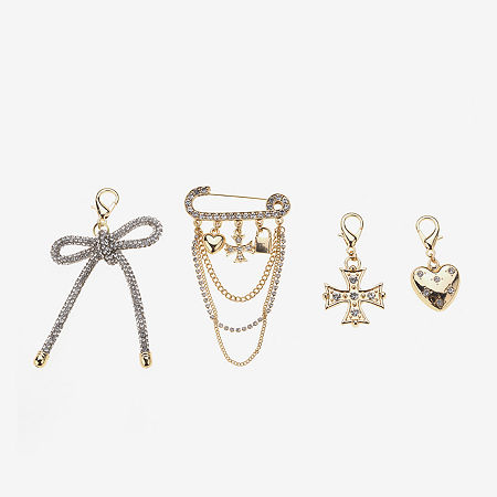 Click here for Bijoux Bar Gold Tone Cross Heart Shoe Charm  One S... prices
