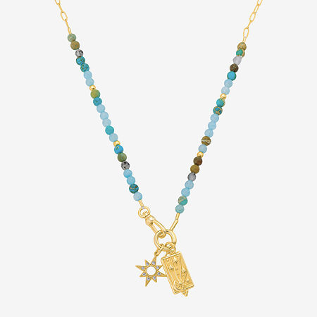 Click here for Footnotes Womens Blue Glass 10K Gold Over Brass 16... prices