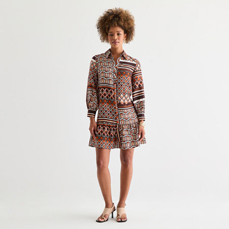 Click here for 52seven Womens Long Sleeve Geometric Shift Dress... prices
