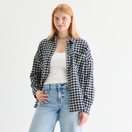 Click here for Arizona Womens Long Sleeve Oversized Juniors Butto... prices