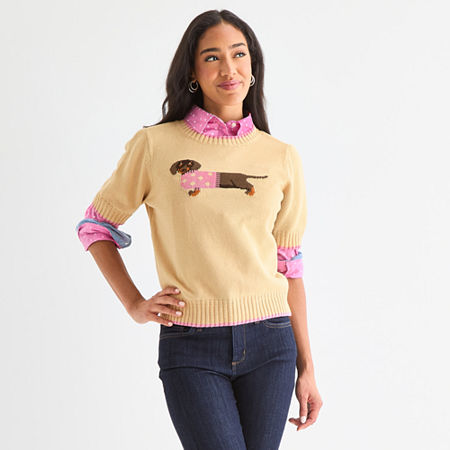 Click here for St. Johns Bay Womens Crew Neck Short Sleeve Sweate... prices