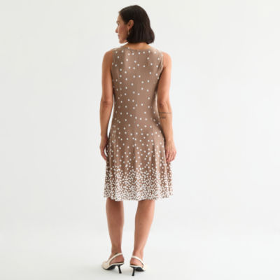 Perceptions Womens Floral Jacket Dress Petite, Color: Ivory Taupe ...