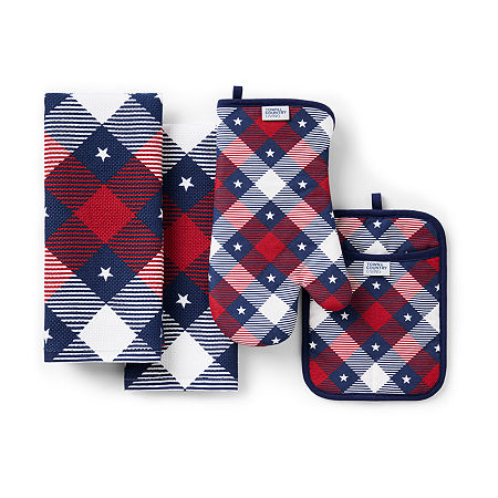 Click here for Town And Country Patriotic Plaid 4-pc. Kitchen Tow... prices