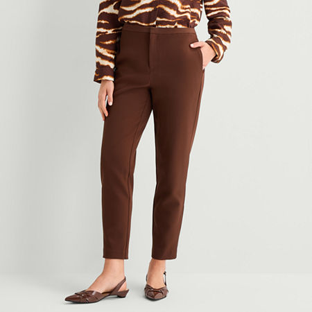 Click here for Worthington Womens Slim High Rise Trouser  4  Brow... prices