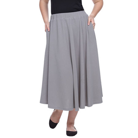 Click here for Plus Size White Mark Tasmin Flare Midi Skirt prices