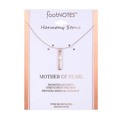 Footnotes Healing Stone Brass 16 Inch Link Rectangular Pendant Necklace ...