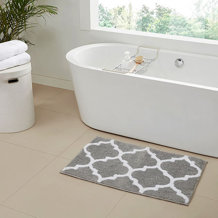 Click here for Better Trends Marrakesh Bath Rug  One Size  Silver prices