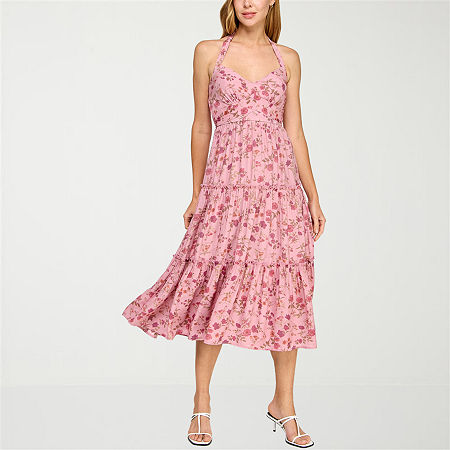 Click here for Trixxi Juniors Printed Sleeveless Halter Midi Dres... prices