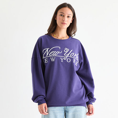 Click here for New York Womens Juniors Crew Neck Long Sleeve Embr... prices