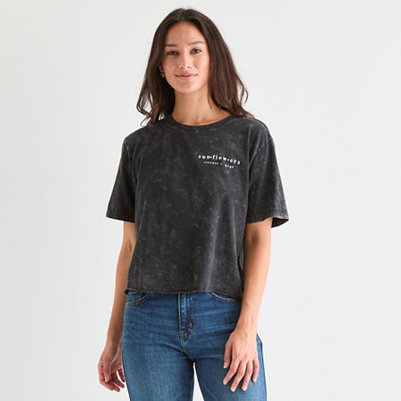 Click here for Vincent Van Gogh Sunflowers Cropped Womens Crew Ne... prices