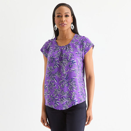 Click here for Liz Claiborne Womens Crew Neck Short Sleeve Satin... prices
