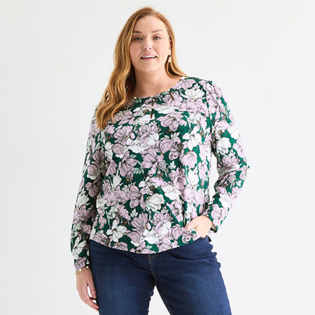 Click here for Liz Claiborne Womens Keyhole Neck Long Sleeve Plus... prices