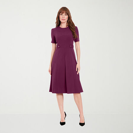 Click here for London Times Womens Short Sleeve Fit + Flare Dress... prices