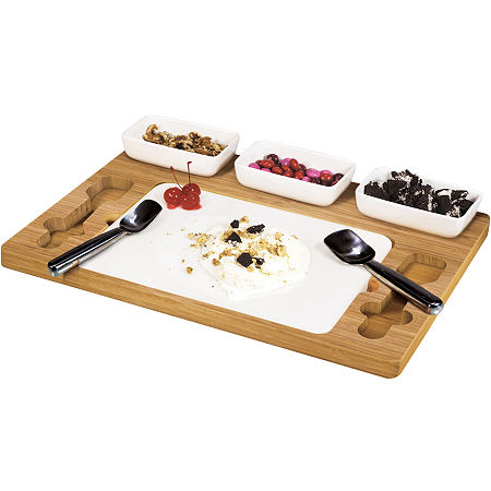 Toscana by Picnic Time Parlor Ice Cream Mixing Set - Brown