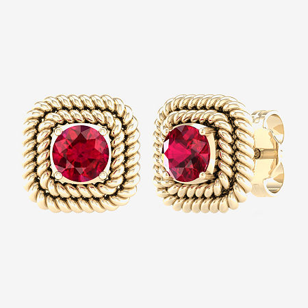 Click here for Lead Glass-Filled Red Ruby 10K Gold 9.7mm Square S... prices