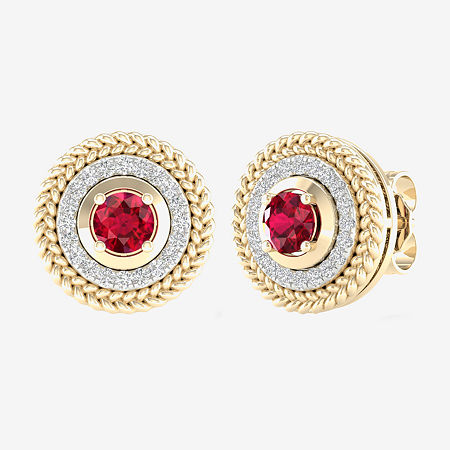 Click here for 1/5 CT. Lead Glass-Filled Red Ruby 10K Gold 12.5mm... prices