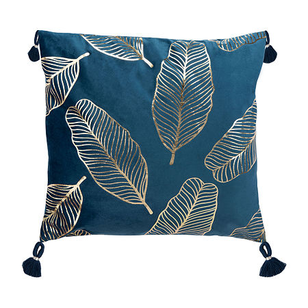 Safavieh Darlia 18 x 18 Pillow - Dark blue/gold