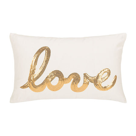 Click here for Safavieh First Comes Love 12 x 18 Pillow - Gold/cr... prices