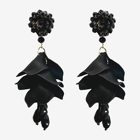 Click here for Bijoux Bar Black Petal Cascade Womens Black Drop E... prices
