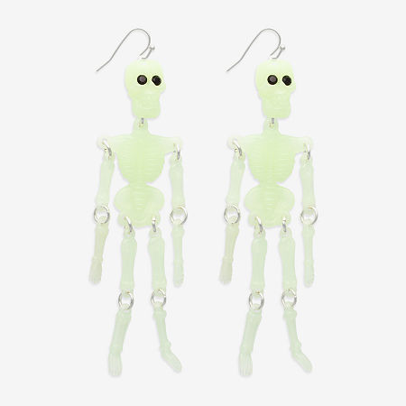 Click here for Mixit Halloween Glow Skeleton Womens Drop Earrings... prices