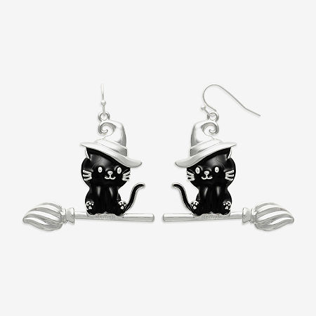 Click here for Mixit Halloween Cat Womens Drop Earrings  One Size... prices