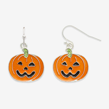 Click here for Mixit Halloween Pumpkin Womens Green Glass Drop Ea... prices
