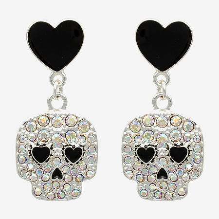 Click here for Mixit Halloween Skeleton Womens Glass Heart Drop E... prices