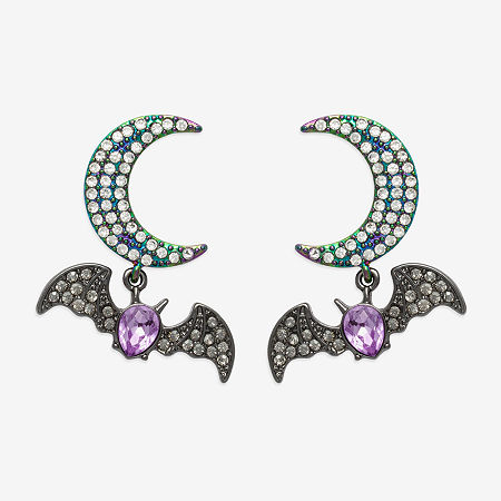 Click here for Mixit Halloween Bat Womens Moon Drop Earrings  One... prices