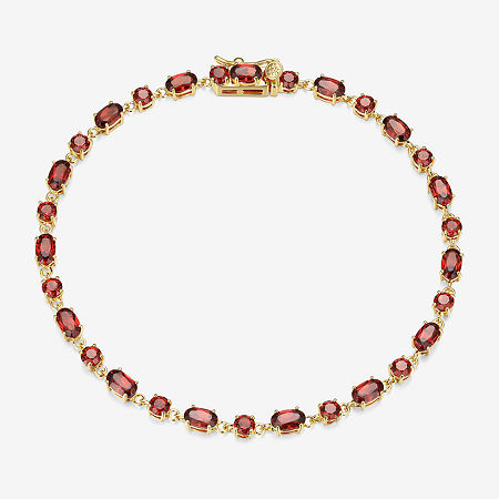 Click here for Womens Genuine Red Garnet 18K Gold Over Silver Ova... prices