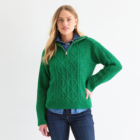 Click here for St. Johns Bay Womens Mock Neck Long Sleeve Pullove... prices