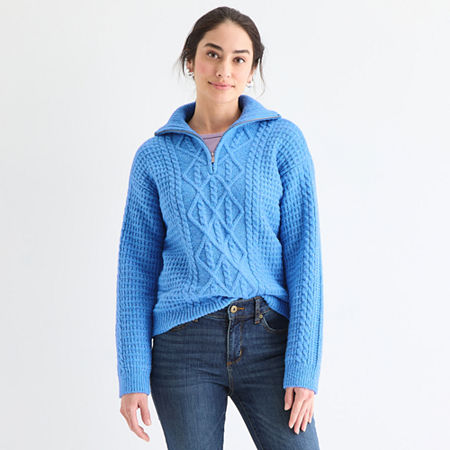 Click here for St. Johns Bay Womens Mock Neck Long Sleeve Pullove... prices