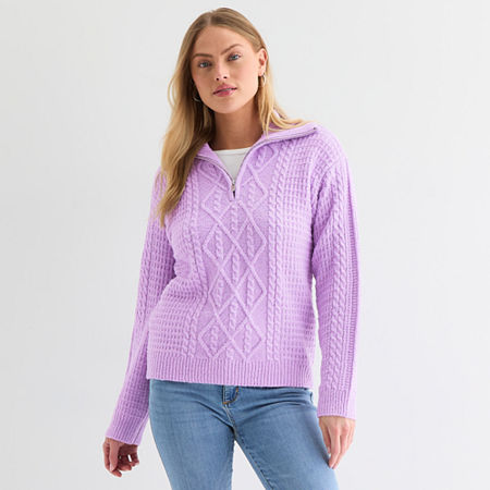 Click here for St. Johns Bay Womens Mock Neck Long Sleeve Pullove... prices