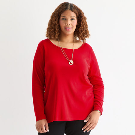 Click here for St. Johns Bay Womens Easy-on + Easy-off Crew Neck... prices