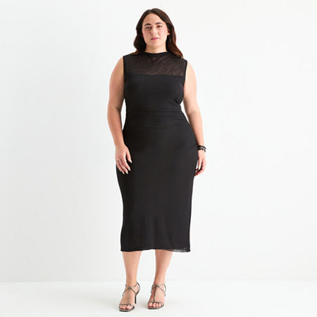 Click here for Premier Amour Womens Sleeveless Midi Plus Sheath D... prices