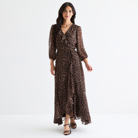 Click here for Melonie T Womens 3/4 Sleeve Animal Maxi Dress  6 P... prices