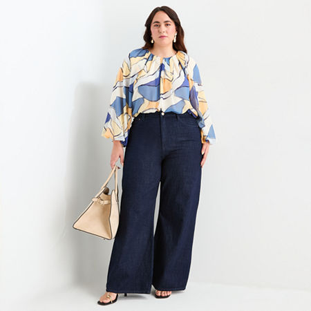 Click here for Worthington Plus Womens High Rise Wide Leg Jean  2... prices