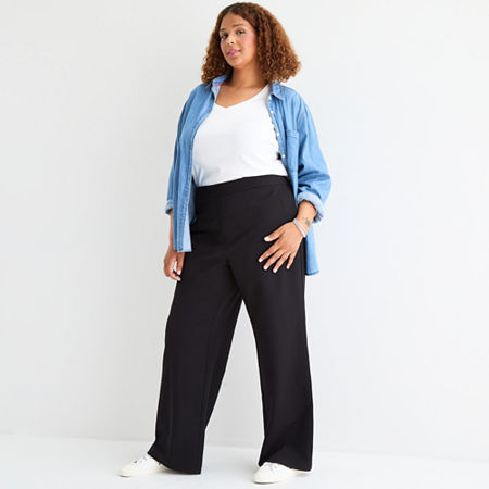 Click here for St. Johns Bay Womens Wide Leg Plus Pull-On Pant  0... prices