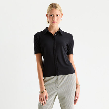 Click here for Worthington Womens Short Sleeve Fitted Sleeve Regu... prices