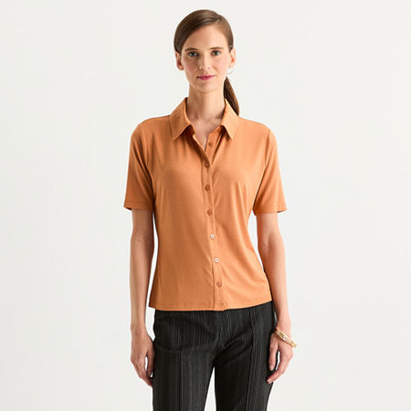 Click here for Worthington Womens Short Sleeve Fitted Sleeve Regu... prices