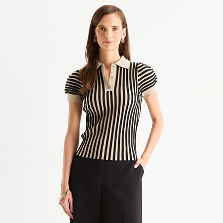 Click here for Worthington Womens Short Sleeve Striped Pullover S... prices