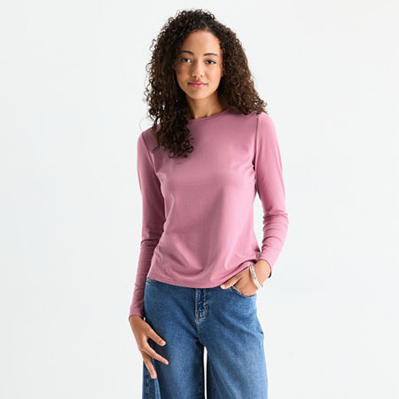 Click here for a.n.a Womens Round Neck Long Sleeve T-Shirt  Petit... prices