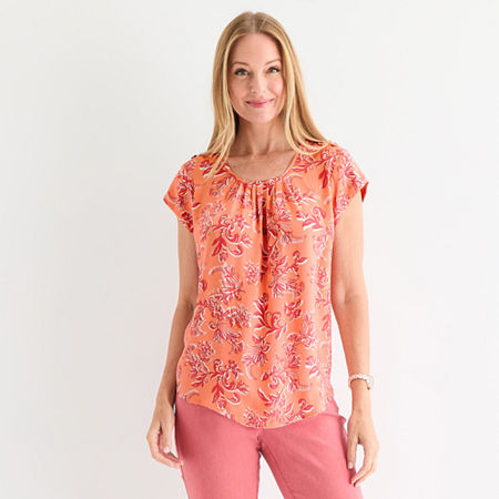Click here for Liz Claiborne Womens Crew Neck Short Sleeve Satin... prices
